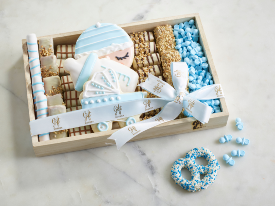 Baby Boy Celebration Gift Tray| GiftKosher.com – Gift Kosher