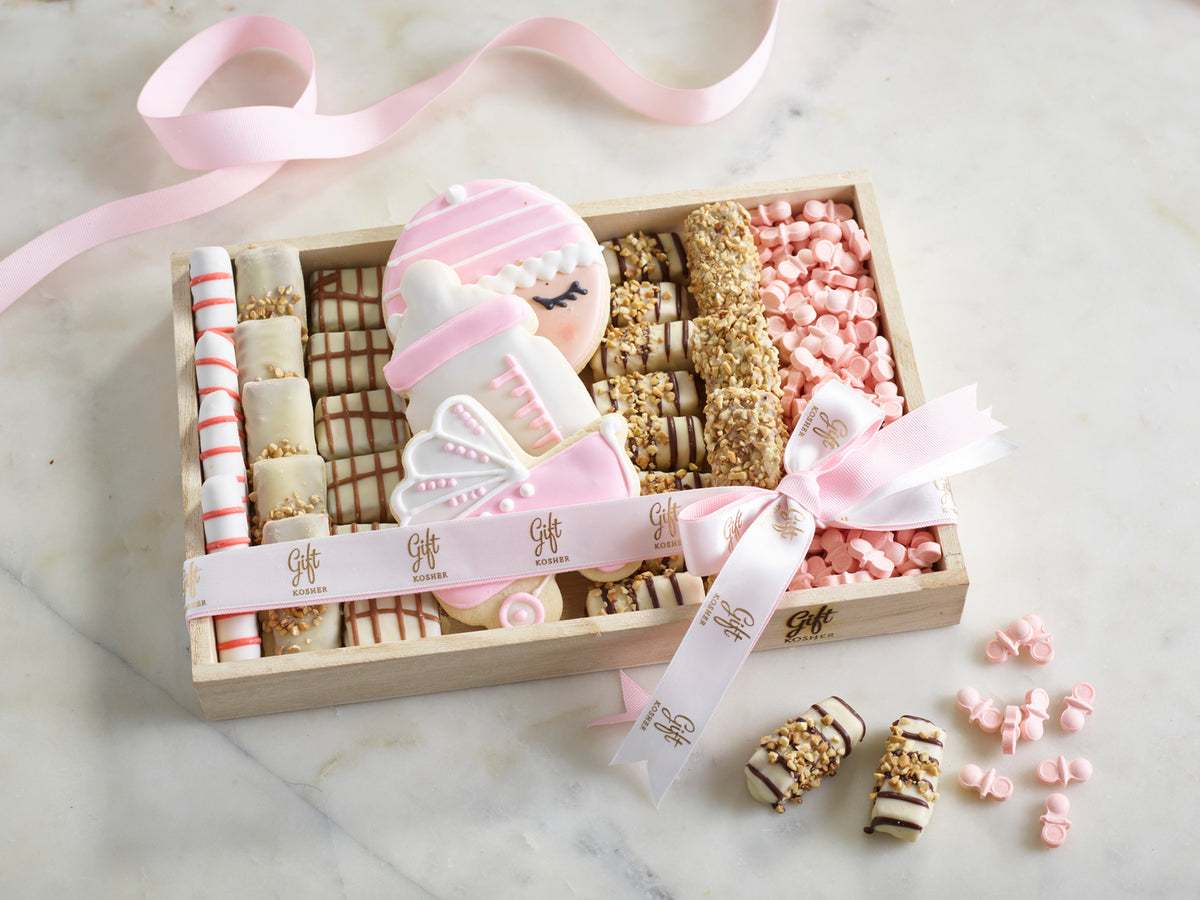 Baby Girl Celebration Gift Tray| GiftKosher.com – Gift Kosher